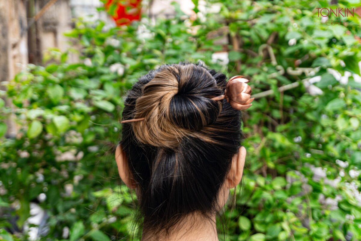 Lotus Hair Pin | Hair Fork | Brass Hair Jewelry - Tonkin Craft ...