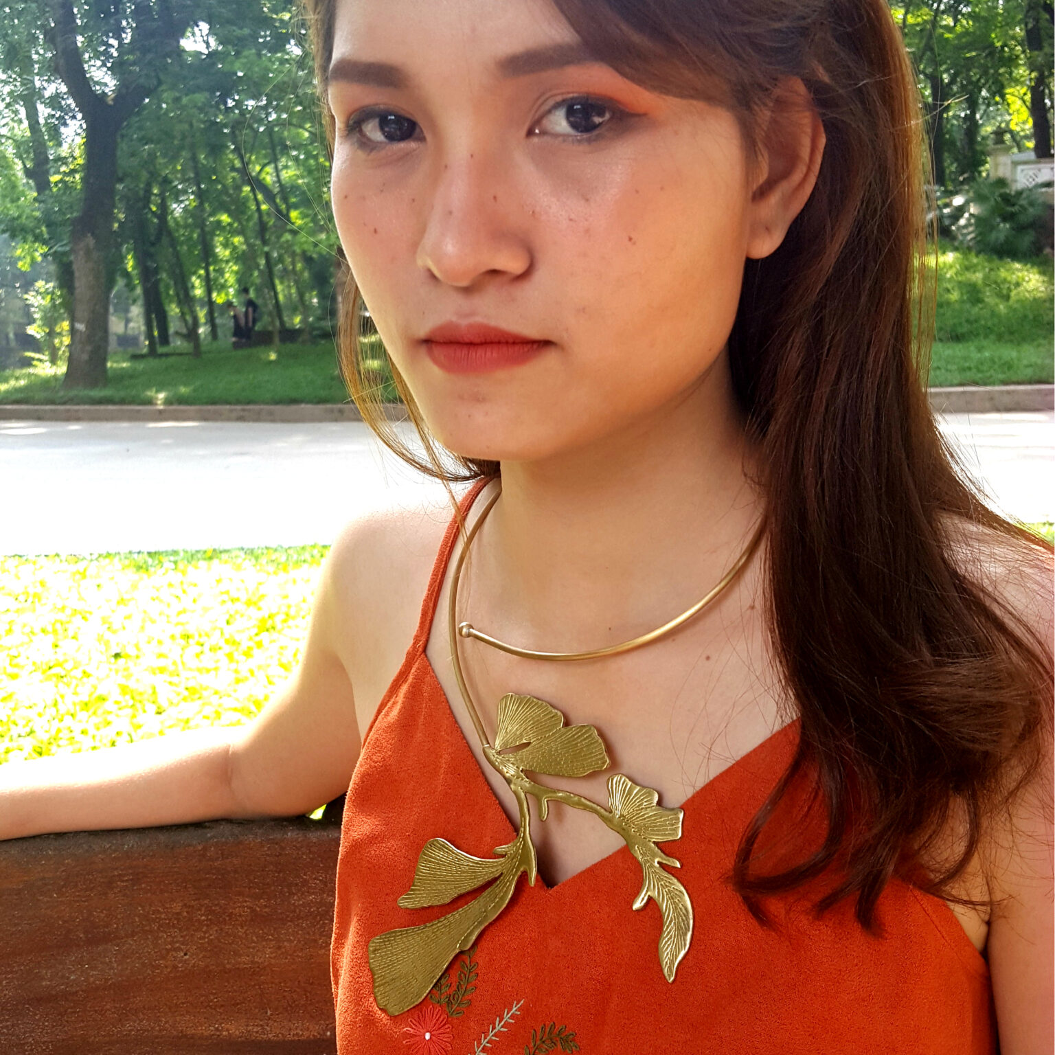 Orchid Brass Necklace - Tonkin Craft | Handicraft Brass Décor and Furniture